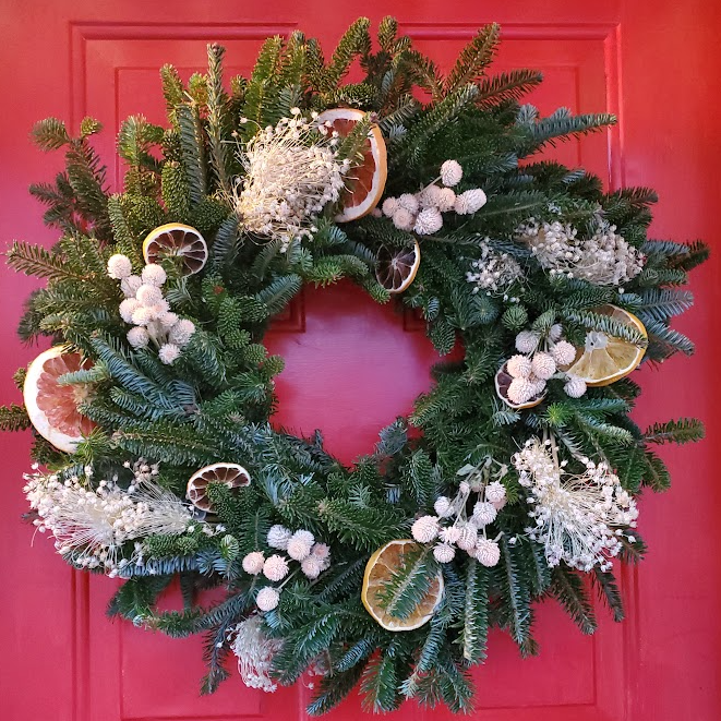 Evergreen wreath store
